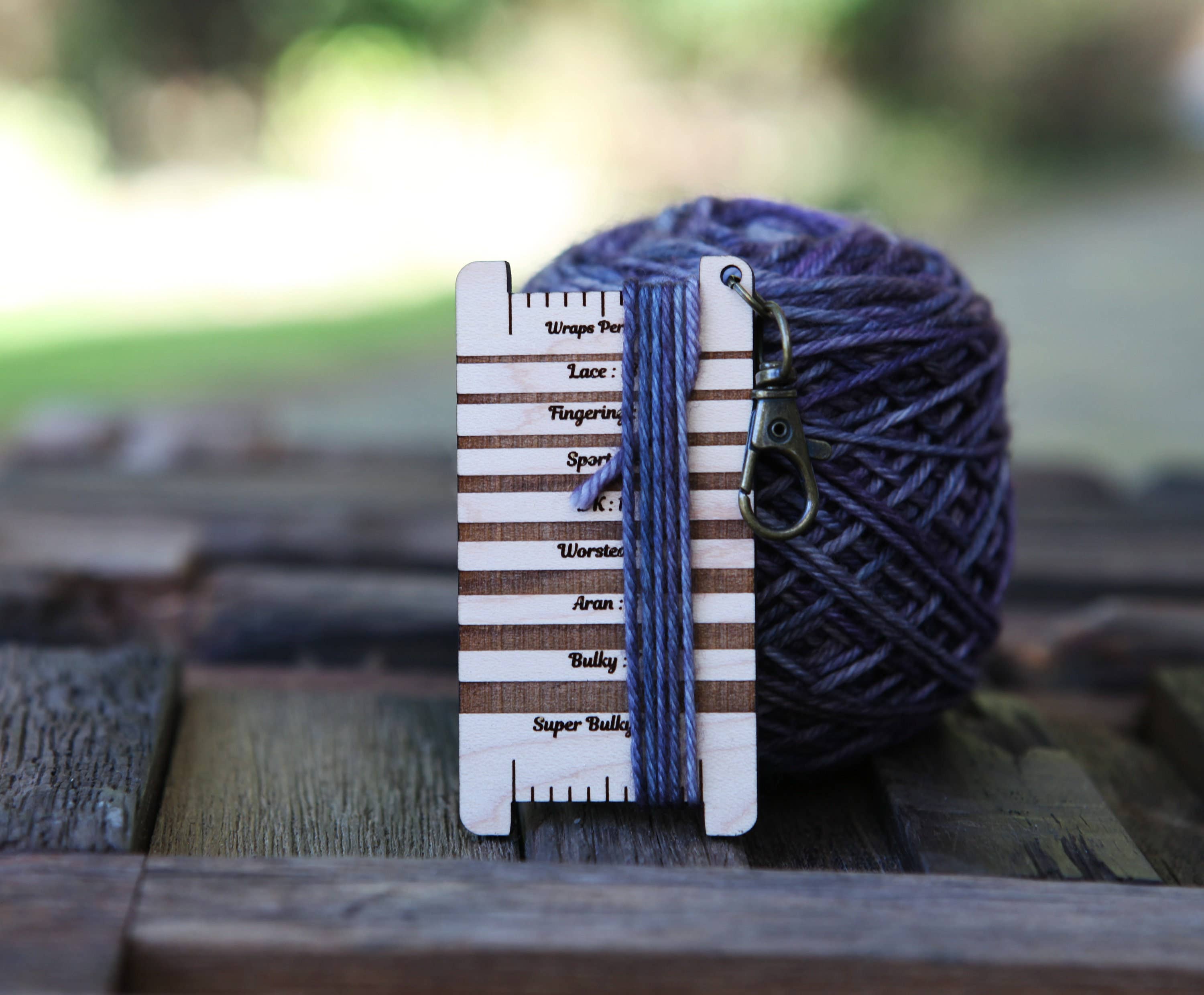 Crescent Moon & Stars Snake WPI Ruler with Forest Plants – Mountaintop Yarn
